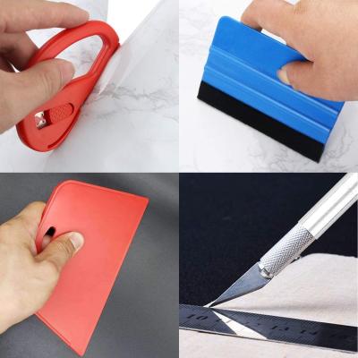 Cina Squeegee snitty kit di attrezzi di avvolgimento in vinile Cutter and Craft Knife with Replacement Wallpaper stick and peel Smoothing Tool Kit in vendita