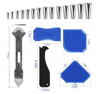 Cina 6 in 1 Silicone Riutilizzabile Strumenti di calcificazione Sigillante Finitura Grutta raschiatore 14Pcs Calco Nozzle Applicator Finisher Kit in vendita