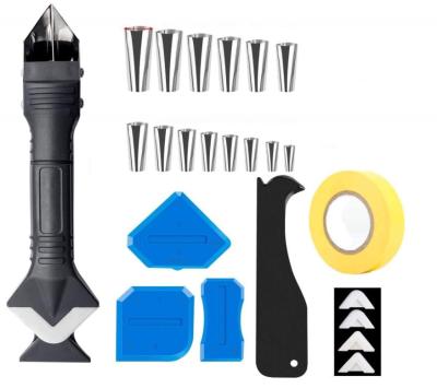 Cina 6 in 1 Silicone Riutilizzabile Strumenti di calcificazione Sigillante Finitura Grutta raschiatore 14Pcs Calco Nozzle Applicator Finisher Kit in vendita