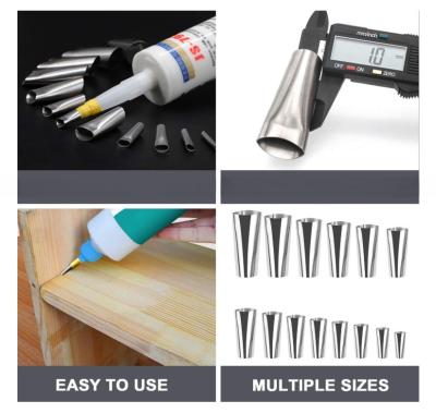 Cina 6 in 1 Silicone Riutilizzabile Strumenti di calcificazione Sigillante Finitura Grutta raschiatore 14Pcs Calco Nozzle Applicator Finisher Kit in vendita