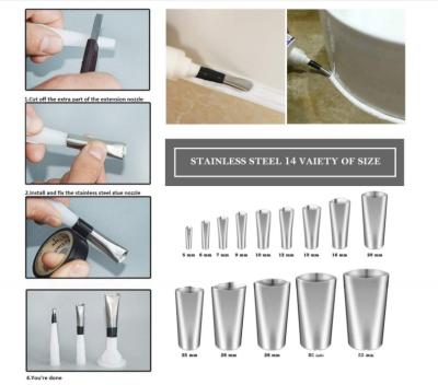 Cina 6 in 1 Silicone strumento di calcificazione, strumento di calcificazione set di acciaio inossidabile sigillante kit di ugello di calcificazione, kit di finitura applicatore in vendita