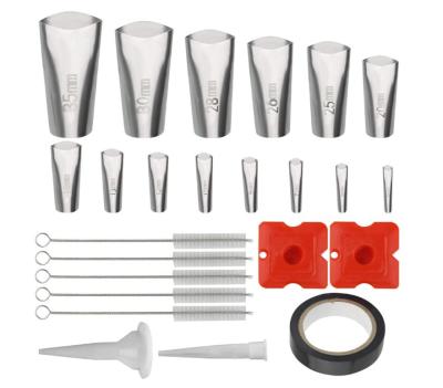 Cina K-013 24pcs Caulking Finisher Kit Caulk Nozzle Applicator Riutilizzabile Acciaio Inossidabile Caulking Nozzle Sigillante Finishing Nozzle in vendita