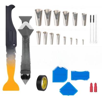 Cina 34 Pcs 3 in 1 Kit di attrezzi per la calantatura in silicone 14 Pcs Nozzle di finitura di calantamento di plastica Scraper Set per cucina del bagno in vendita
