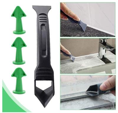 China 4 Pcs aplicador de bocal de calafação e conjunto de raspadores Ferramenta de acabamento de selante Ferramenta de remoção de silicone Kit de ferramentas de suavização de silicone à venda