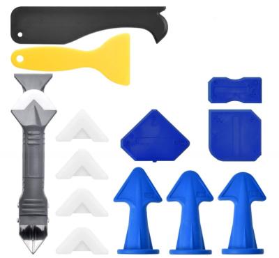 Cina Confezione di attrezzi per il sigillamento di silicone inossidabile strumento di finitura di sigillatore di grattugio raschiatore di caulk e 6.5R 10R 13R caulk nozzle finisher in vendita