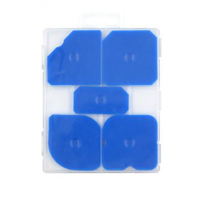 Cina 5PCS Blue Silicone Sealant Spatula Grout Joint Smoother Scraper Set con scatola di plastica in vendita