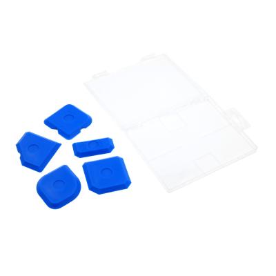 Cina 5PCS Blue Silicone Sealant Spatula Grout Joint Smoother Scraper Set con scatola di plastica in vendita