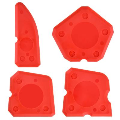 China Kit de ferramentas de calafaçao vermelho de 4pcs, troca de selante de silicone profissional e raspador de selante para um acabamento perfeito. à venda