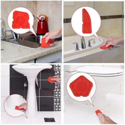 China Kit de ferramentas de calafaçao vermelho de 4pcs, troca de selante de silicone profissional e raspador de selante para um acabamento perfeito. à venda
