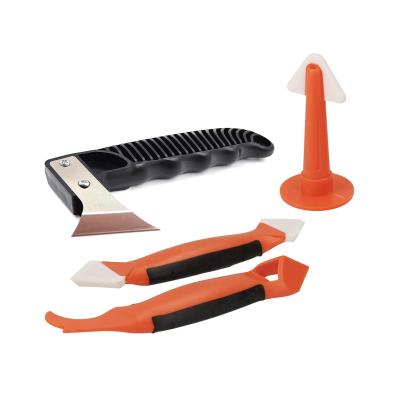 China 3pcs Espatulas de silicone laranja e bocal de calafaça e 1 removedor de calafaça preta à venda