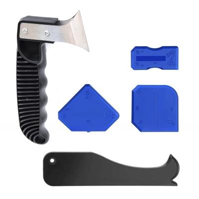 China 5pcs/set Espatulas de silicone azul e aço inoxidável cabeça de preto remover de calha de vidro cola de ângulo raspador à venda