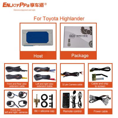 China Night Vision 360 Parkeercamera Kit 1080P Voor Toyota Highlander Te koop