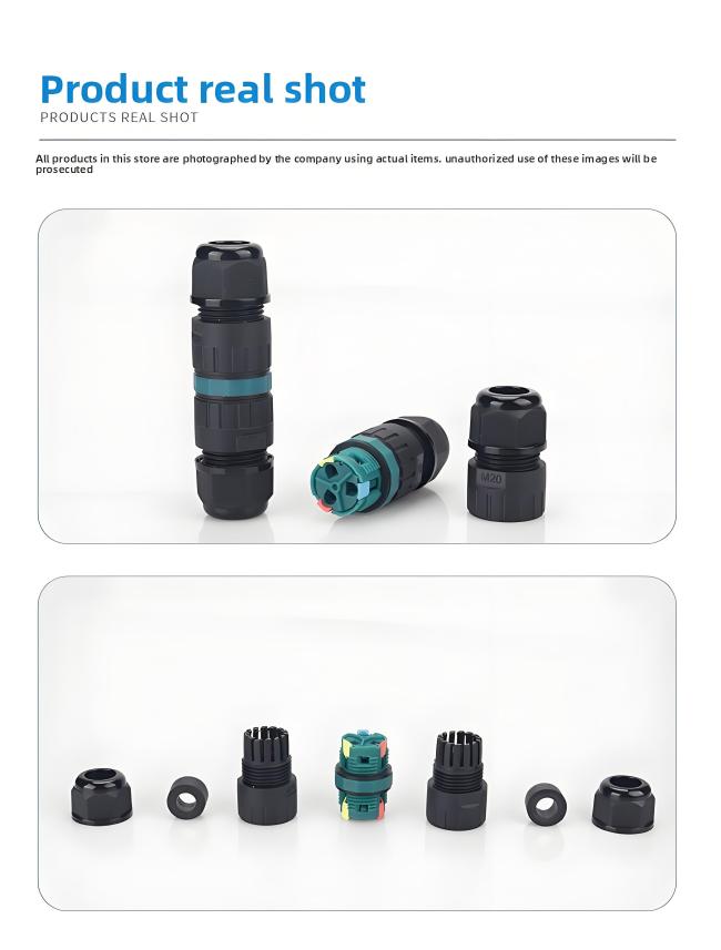 P20 3-Pin Power Connector angled view