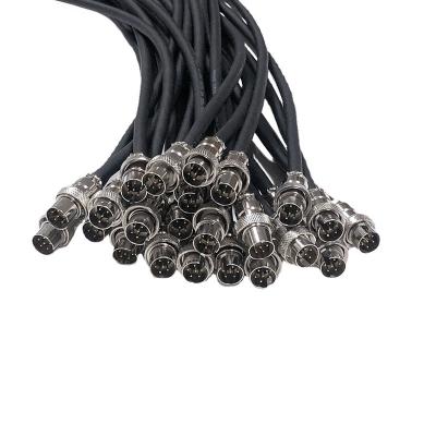 China GX16 Welded Male Head Waterproof Power Connector With Wire 6 Core Metal Aviation for sale