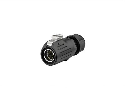 China IP68 Waterproof 5-Pin LP20 Connector, 20A Panel Mount, Push-Pull Lock for sale