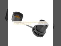 3 núcleos de pin masculino M16 Conector de montagem de painel à prova d'água IP67 Controlador de material de nylon