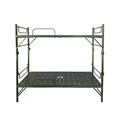 Cina Letto da campo in acciaio e plastica Letto da campo Letto da esercito Letto pieghevole portatile Letto da addestramento militare verde all'aperto in vendita