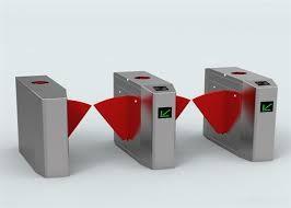 China Customized RFI Electronic Optical Turnstile Gate , Flap Barrier Turnstile for sale