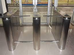 China Stainless Steel Waist Height Drop Arm Turnstile For Magnetic Traffic Prompt for sale