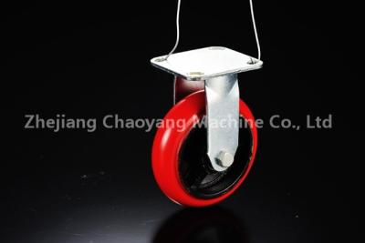 China 3inch to 8inch Polyurethane Nylon Rubber Top Plate Rigid Industrial Rigid Heavy Duty Caster Wheel for sale