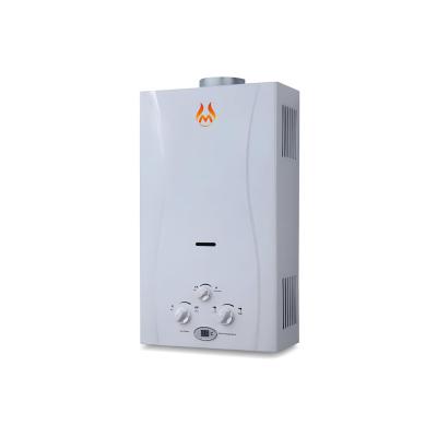 China Wall Mounted Flue Gas Water Heater 7L 8L 10L LCD Display Low Pressure Start for sale
