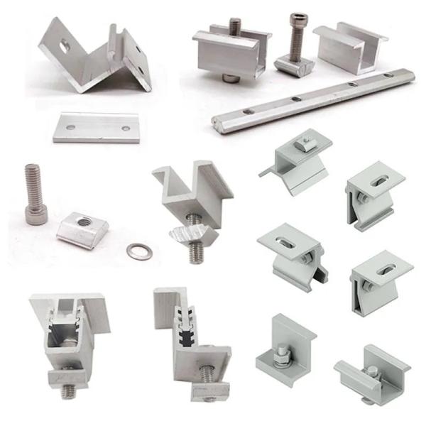 Uncoated Silvery Solar Panel Mounting Hardware Aluminum Ground Solar Mounting System