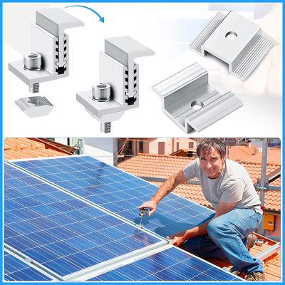 Cina ODM dell'OEM del morsetto del pannello solare del tetto del metallo della prova del tempo metà di disponibile in vendita