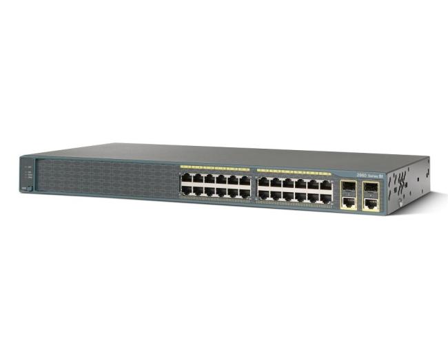 Cisco WS-C2960-24TC-S Network Switch with 24 Ethernet Ports and 2 T/SFP Ports