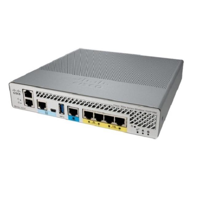 Cisco AIR-CT3504-K9 Wireless AP Controller showing front panel with ports and indicators