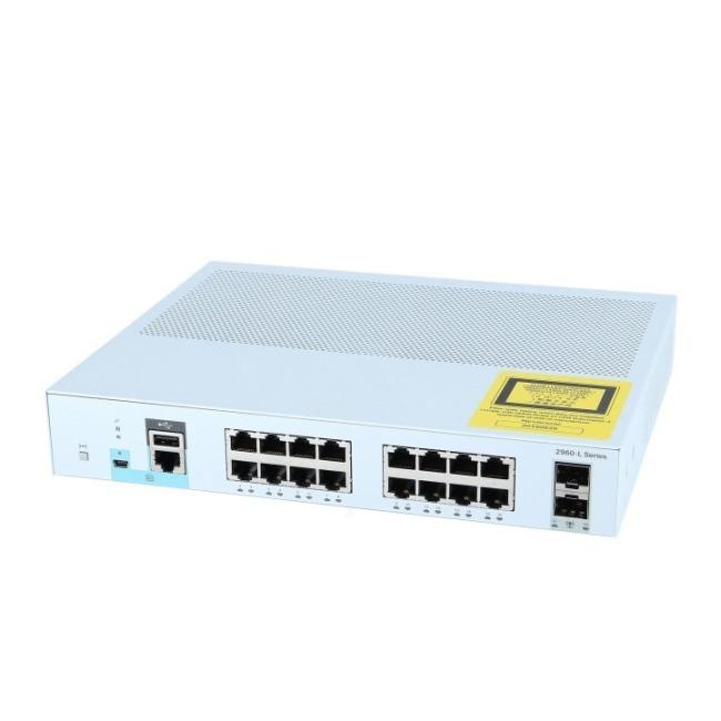 Front view of Cisco WS-C2960L-16TS-LL network switch