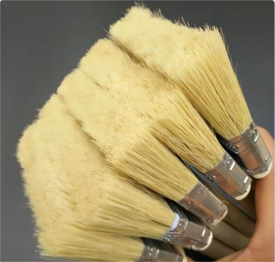 China Wall Paint Application with 4 inch Pure Bristles Paint Brush and White Wood Handle for sale