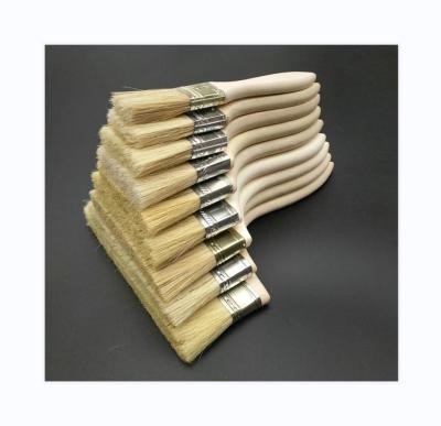 China Pure Bristles Paint Brush With Wooden Handle and Epoxy Glue for Wall Paint Application for sale