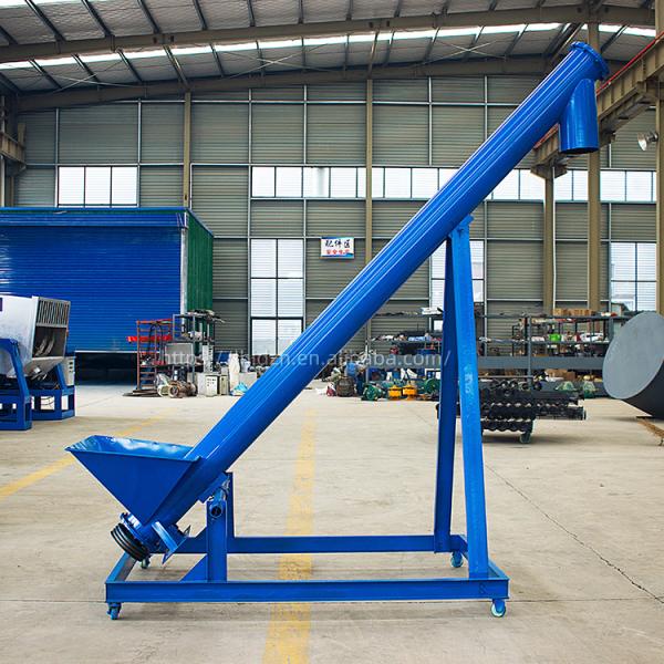 Quality 3KW Tubular Cement Fertilizer Screw Conveyor Feeder with Hopper and Electric for sale