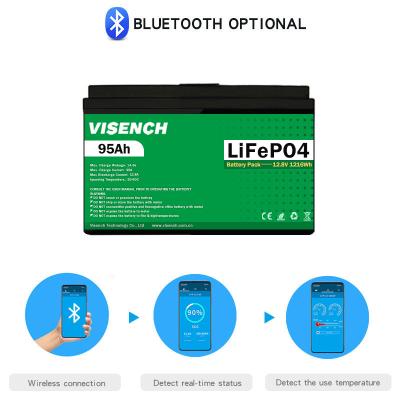 China Visench 12V 100Ah Lifepo4 Lithium Iron Battery Pack Deep Cycle Times battery lifepo4 12V for solar energy system for sale