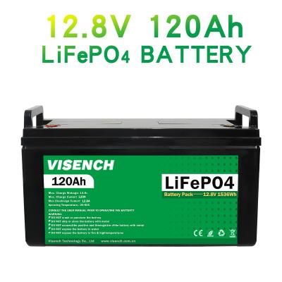 China Visench Energy Storage Battery Customization 12v 120ah RV Lithium Iron Phosphate Battery 12V Lifepo4 Battery for sale