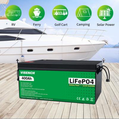 China Visench Rechargeable Lithium Ion Batteries 12V Lifepo4 400Ah 12 Volt Phosphate Lithium Batteries Batterie Solaire Pack for sale
