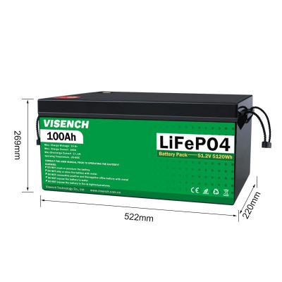 China Visench Rechargeable Lithium Ion Batteries 24V Lifepo4 100Ah 24 Volt Phosphate Lithium Batteries Batterie Solaire Pack for sale