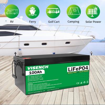 China Visench Rechargeable Lithium Ion Batteries 24V Lifepo4 100Ah 24 Volt Phosphate Lithium Batteries Batterie Solaire Pack for sale