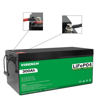 China Visench Rechargeable Lithium Ion Batteries 12V 300Ah LiFePO4 Battery Pack for sale