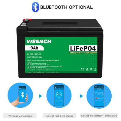 China Visench  Prismatic 12V 12.8V 9Ah  Rechargeable Lithium Iron Phosphate Lifepo4 Battery for sale