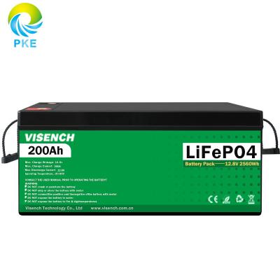 China Visench Direct fabriek 12V 24V 100Ah 120Ah 200Ah Diep 6000 cycli Zonne-energie Lifepo4 energieopslagbatterij Te koop
