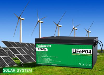 China Visench Direct fabriek 12V 24V 100Ah 120Ah 200Ah Diep 6000 cycli Zonne-energie Lifepo4 energieopslagbatterij Te koop