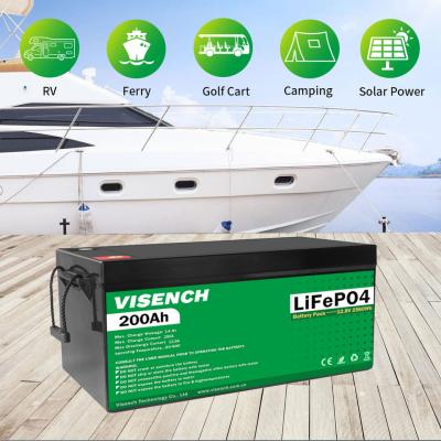 China Visench Direct fabriek 12V 24V 100Ah 120Ah 200Ah Diep 6000 cycli Zonne-energie Lifepo4 energieopslagbatterij Te koop