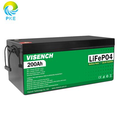 China Visench Direct factory  Lithium 12V 24V 100Ah 120Ah 200Ah Deep 6000 Cycles with BMS for solar inverter energy storage system for sale
