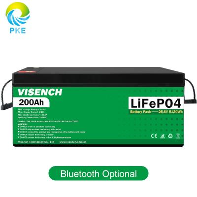 China Visench Fábrica direta Lítio 12V 24V 100Ah 120Ah 200Ah Profundo 6000 Ciclos com BMS para sistema de armazenamento de energia do inversor solar à venda