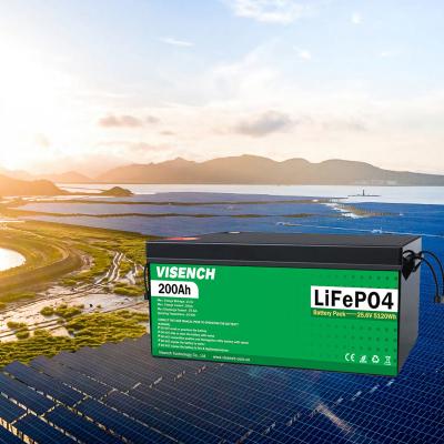 Visench Direct fábrica lifepo4 pacote 12v 100ah 200ah 300ah bateria de lítio com BMS para inverter solar sistema de armazenamento de energia