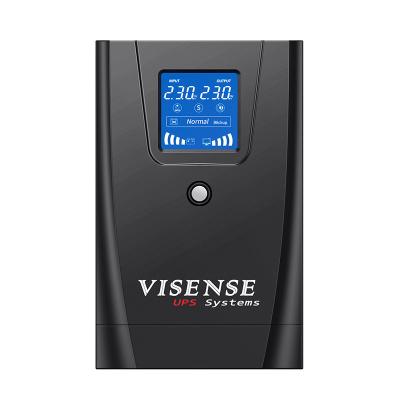 China Visench 2Kva Lcd Display Backup Ups 2000Va 1200W Offline Ups for Desktop Laptop Computer for sale