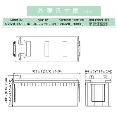 Cina 12V 200Ah Deep Cycle Maintenance Free Agm Gel Battery Golf CART batteria in vendita