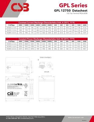 Cina Batteria CSB ricaricabile GPL12750 12V 75Ah Batteria sigillata a piombo acido in vendita