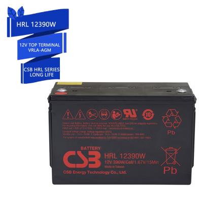 中国 CSB HRL12390W 12V 390W トップ端子 長寿命 VRLA-AGM 制御弁式鉛蓄電池 販売のため